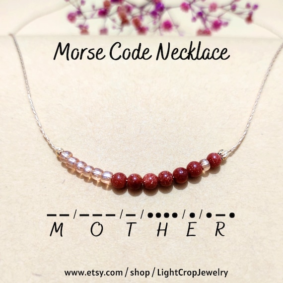 Morse Code Necklace Custom Morse Code Necklace Mother of the - Etsy