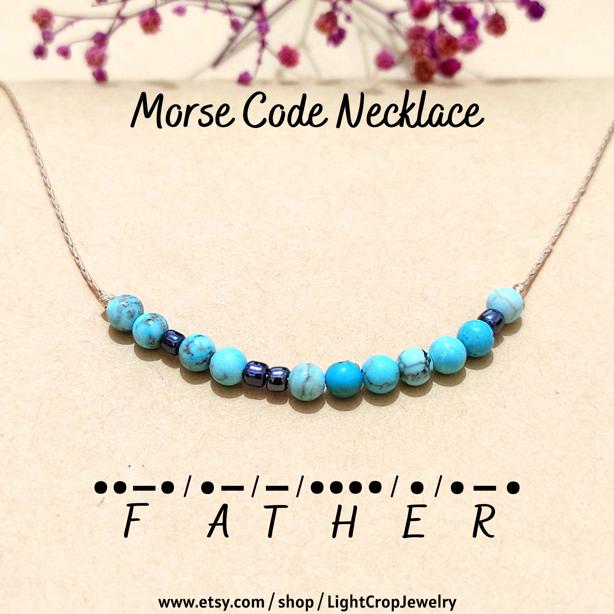Morse Code Necklace, Personalized Morse Code Necklace, Morse Code ...