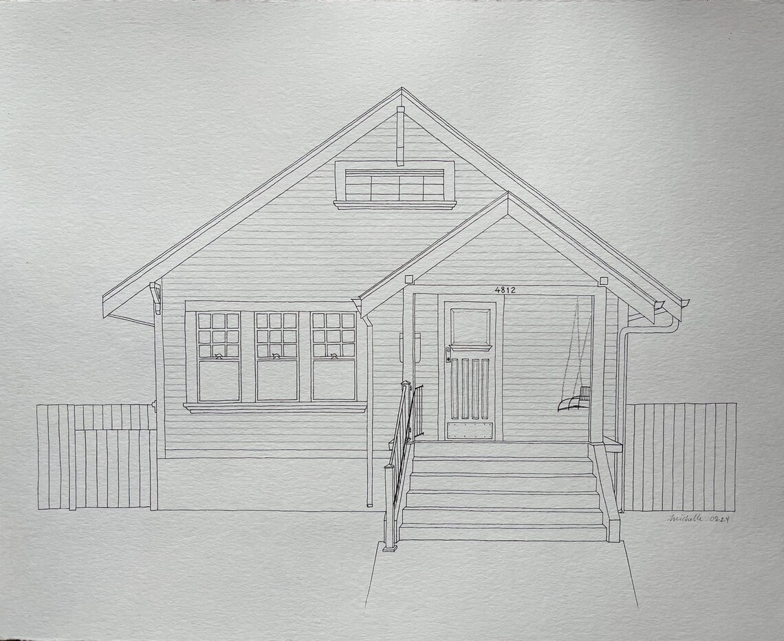 Custom Pen & Ink Drawing (double Building) - Etsy