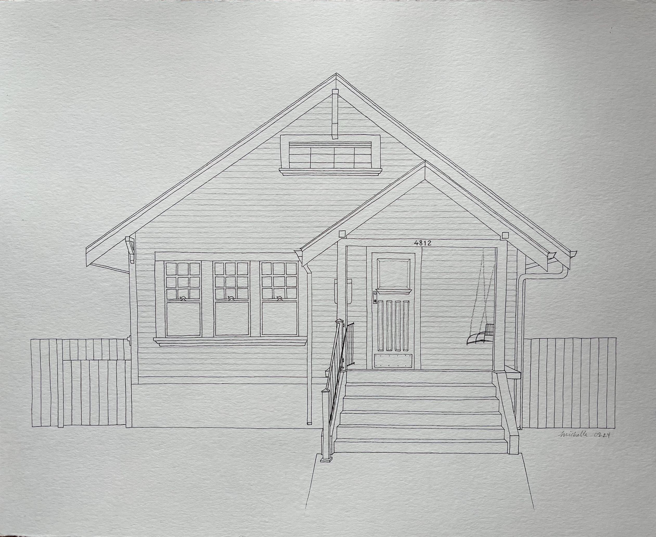 Custom Pen & Ink Drawing (double Building) - Etsy