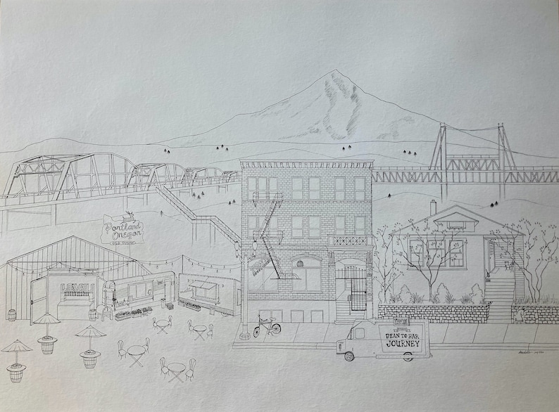 Custom Pen & Ink Drawing (full Scene) - Etsy