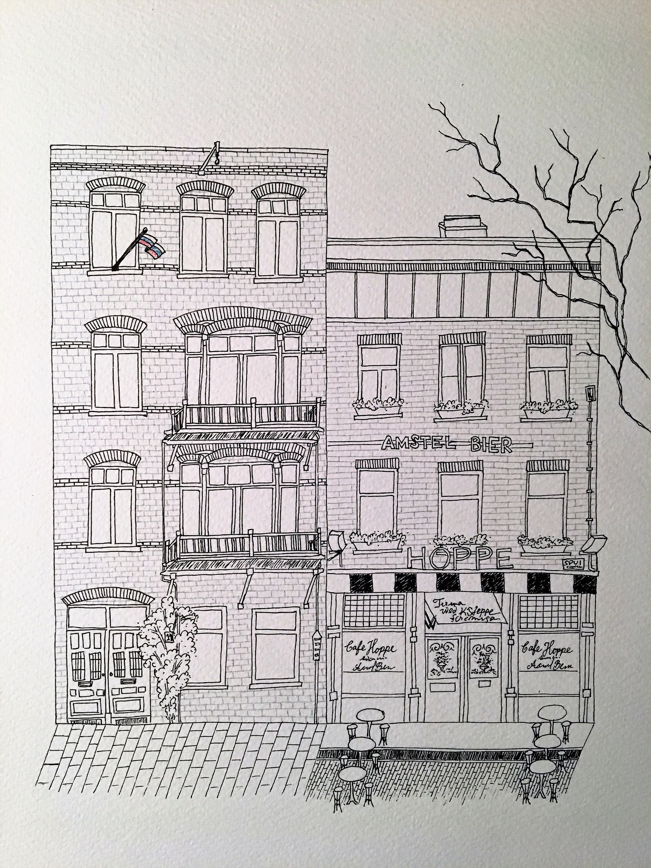 Custom Pen & Ink Drawing (double Building) - Etsy