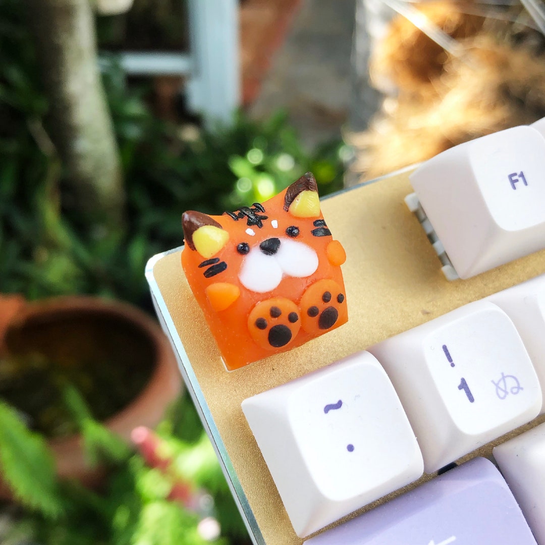 Keycaps, Keycap, Cat Keycap, Tiger Cat Keycap, Artisan Keycaps, Custom ...