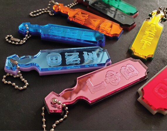 Personalized Mirror Acrylic Greek Paddle Keychain 3 Inch | Etsy