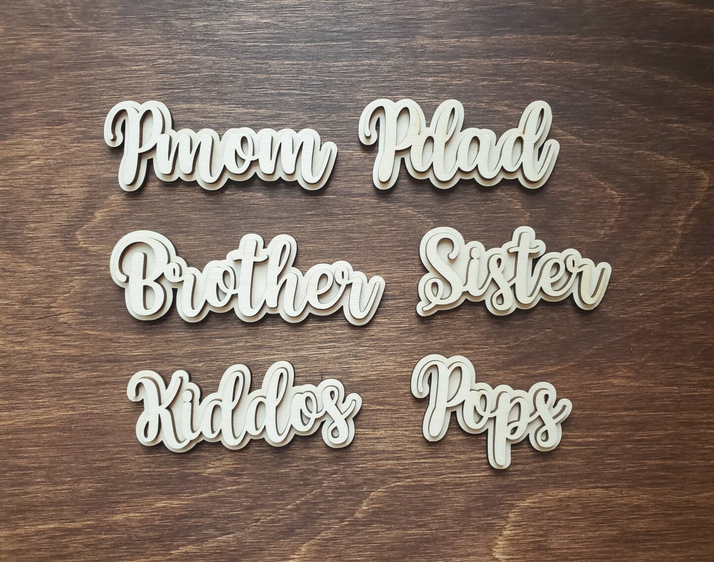 Wooden Titles Double Layer Script Letter For Greek Paddle | Etsy