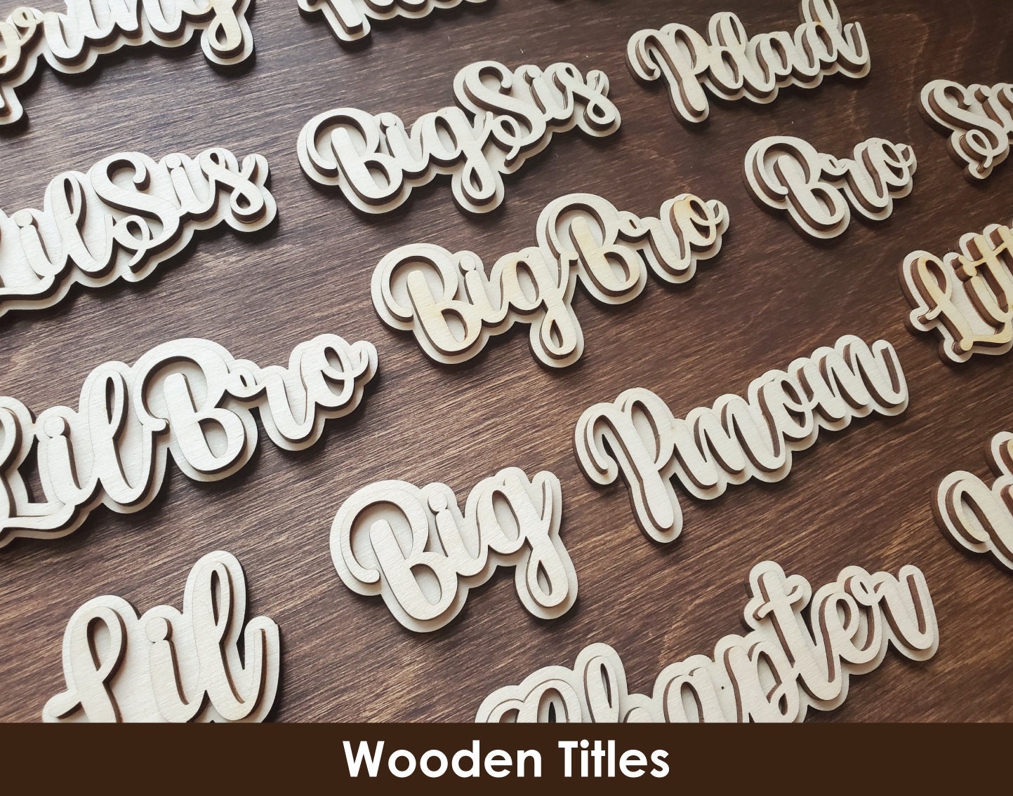 Wooden Titles Double Layer Script Letter For Greek Paddle | Etsy