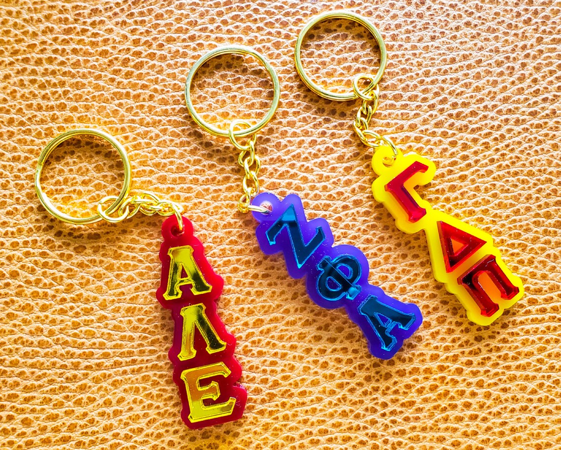 Greek Org Mirror Acrylic Keychain Greek Gift Greek Key Fob - Etsy