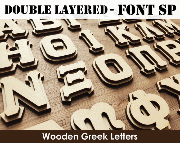 V5 - Double Stacked Block Wooden Greek Alphabet Letter Word for ...