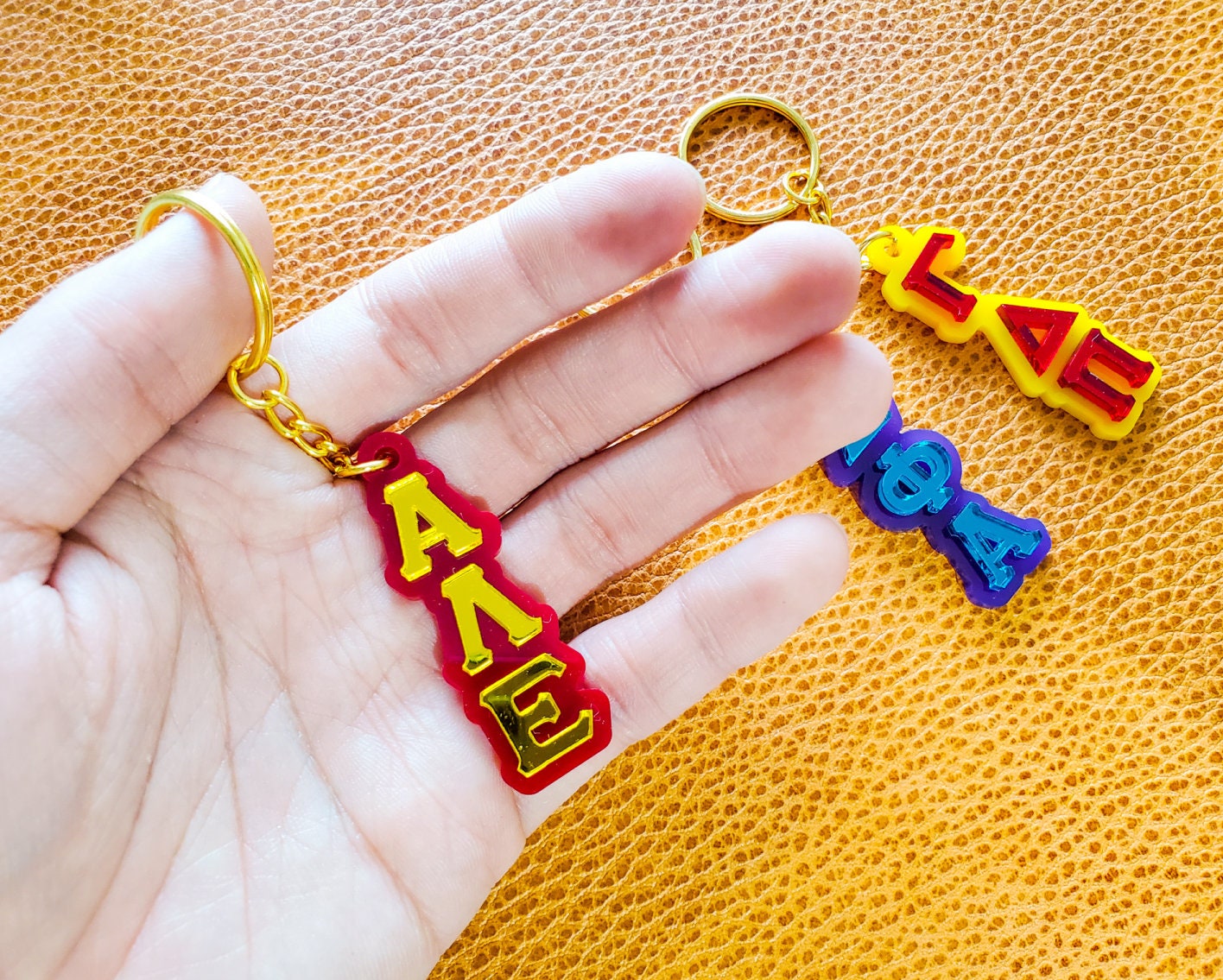 Greek Org Mirror Acrylic Keychain Greek Gift Greek Key Fob - Etsy