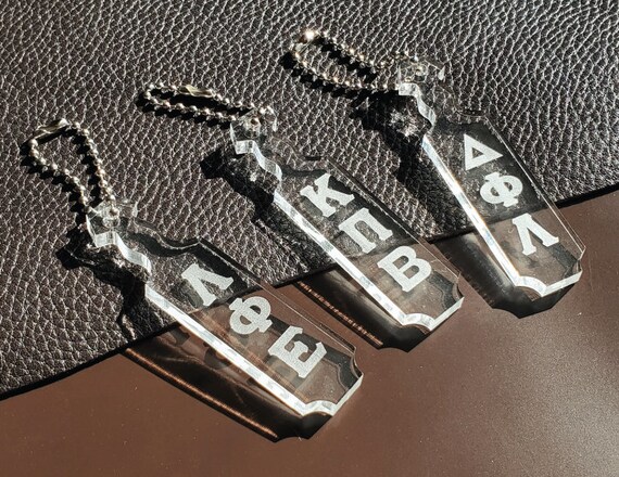 Personalized Clear Acrylic Greek Paddle Keychain 3 Inch | Etsy