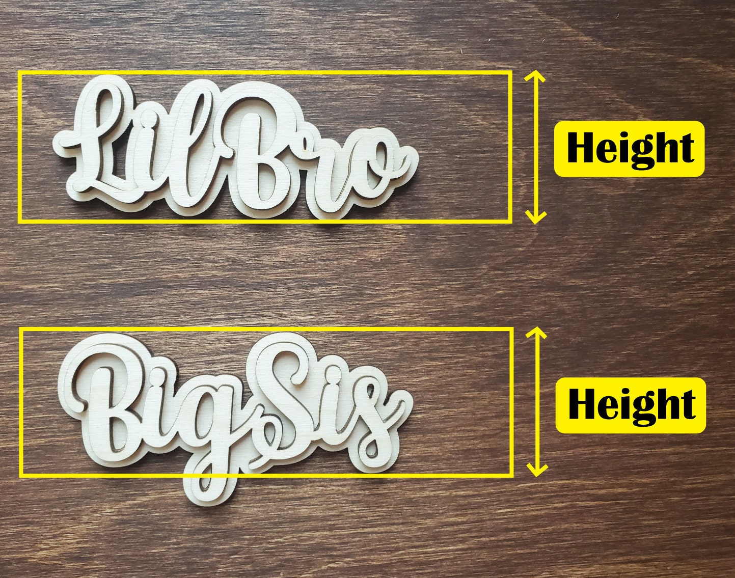 Wooden Titles Double Layer Script Letter For Greek Paddle | Etsy