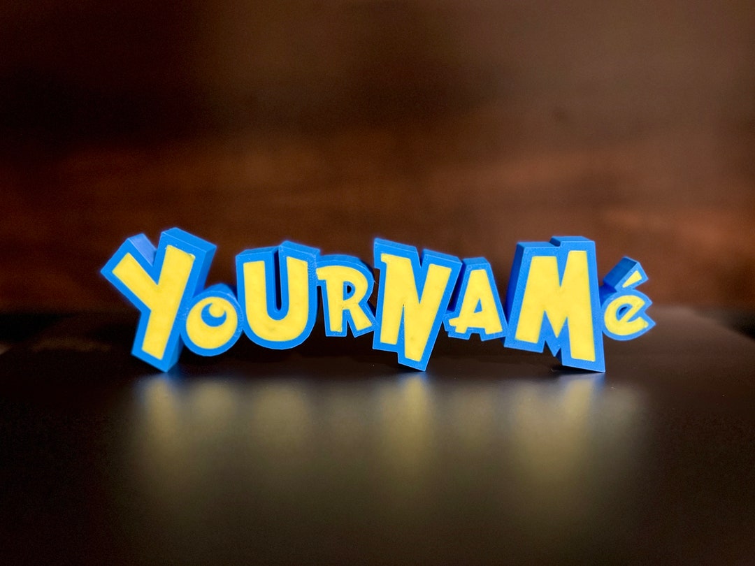 Custom Pokemon Inspired Tabletop Name Plate Personalized Gift Name Tag ...