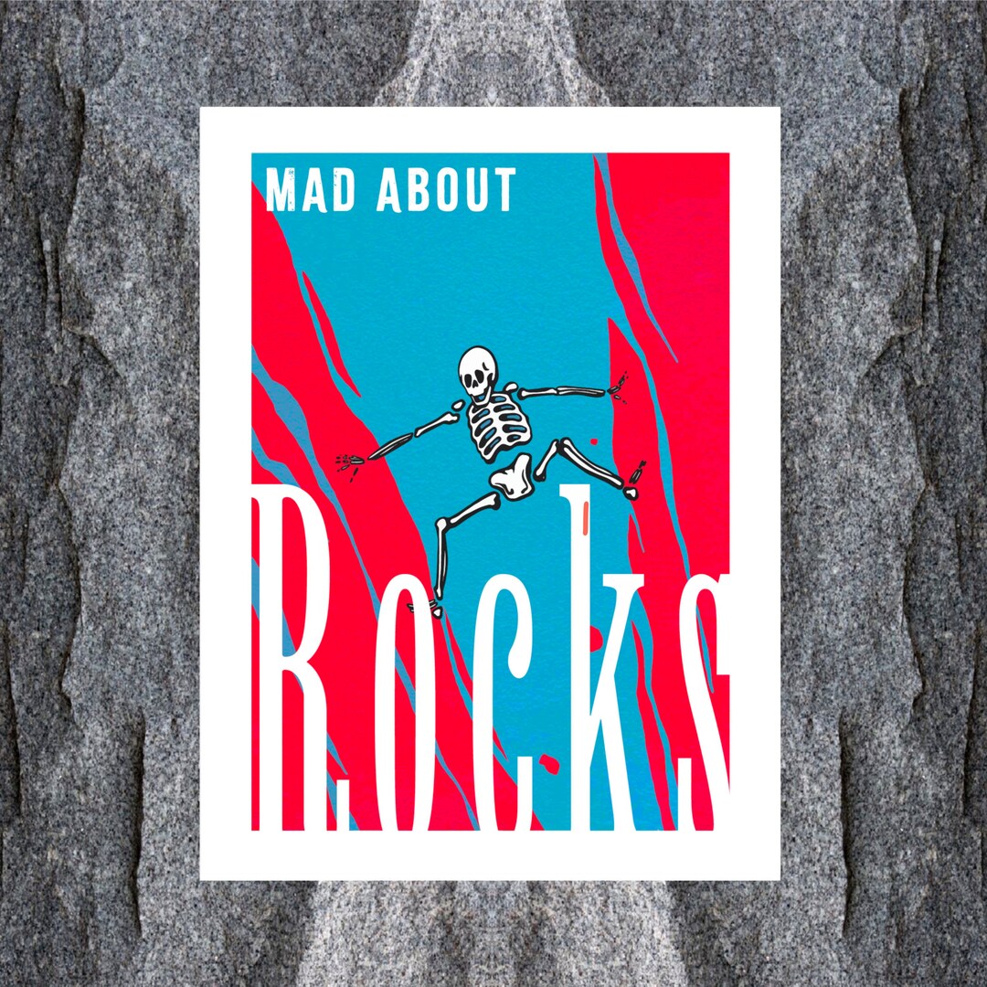 Rock Climbing Poster- Mad About Rocks - Etsy