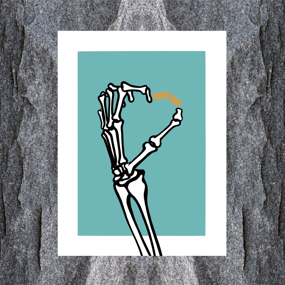 Rock Climbing Poster- Crimp Simp - Etsy