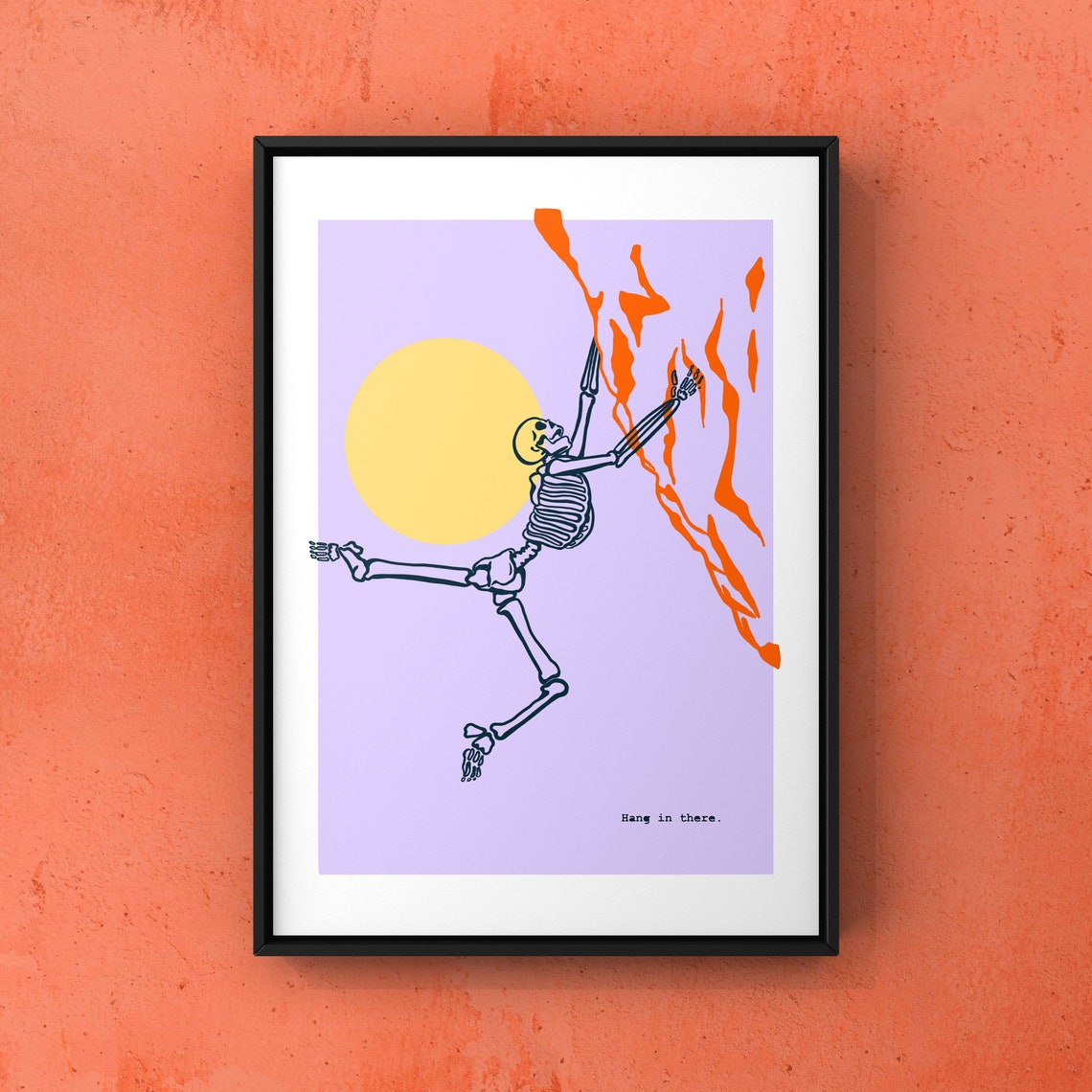 Rock Climbing Skeleton Poster hang in There - Etsy