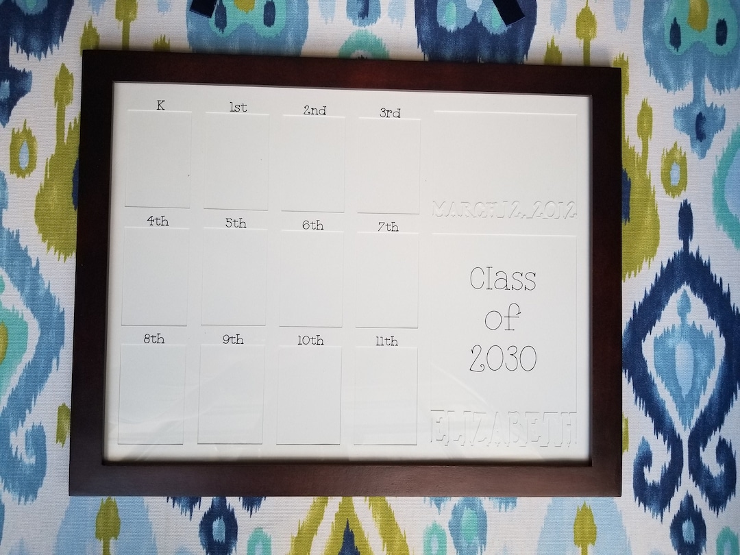 Personalized 11x14 School Years Photo Mat, K-12th Grade Photo Mat ...