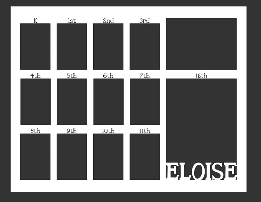 Personalized 11x14 School Years Photo Mat, K-12th Grade Photo Mat ...