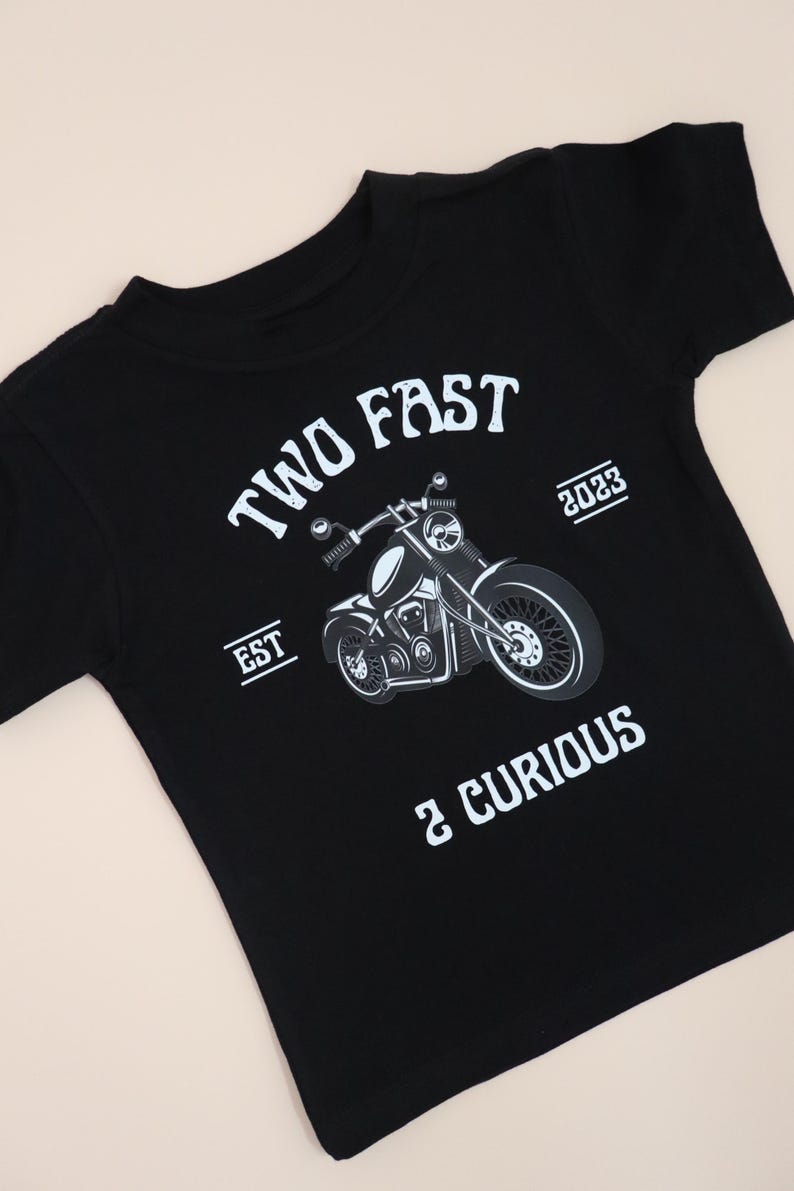 Two Fast Too Curious 2nd Birthday Motorcycle Shirt - Etsy