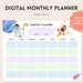 Printable Kids Monthly Planner - Space, Homeschool Monthly Schedule ...