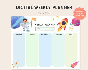 Printable Kids Weekly Planner - Transportation, Homeschool Weekly ...