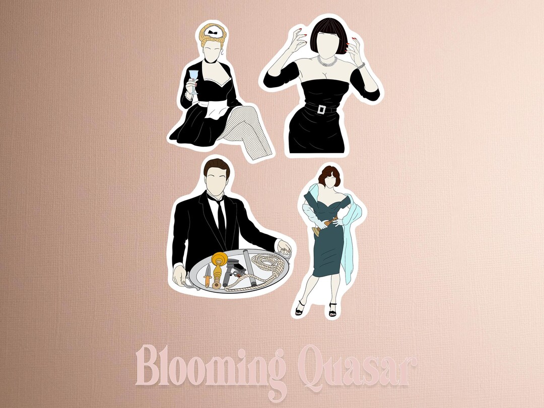 Clue Movie Sticker Set Cult Movie Halloween Murder Mystery Sticker Mrs ...
