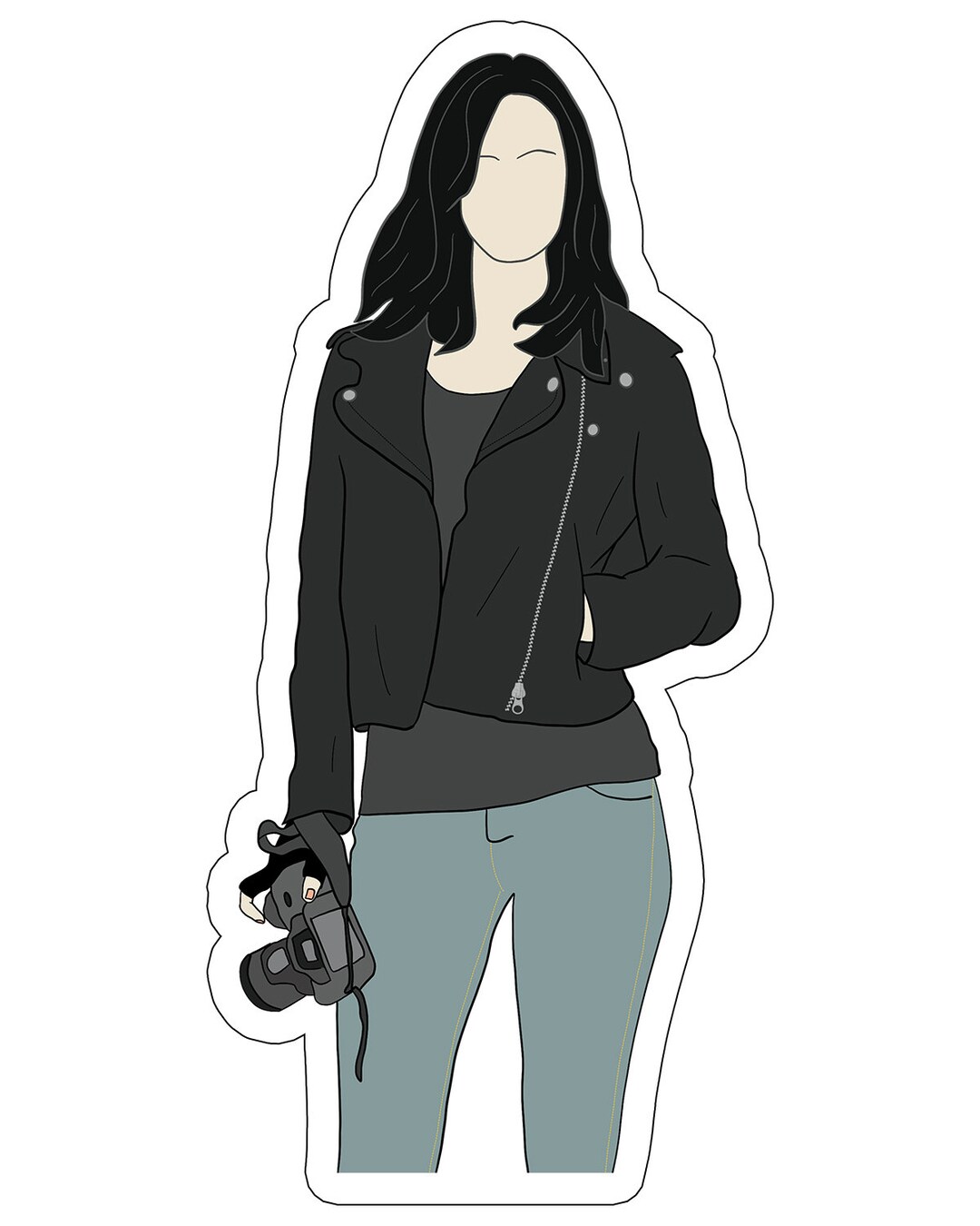 Jessica Jones Sticker Superhero Sticker Camera Girl Sticker Goth ...