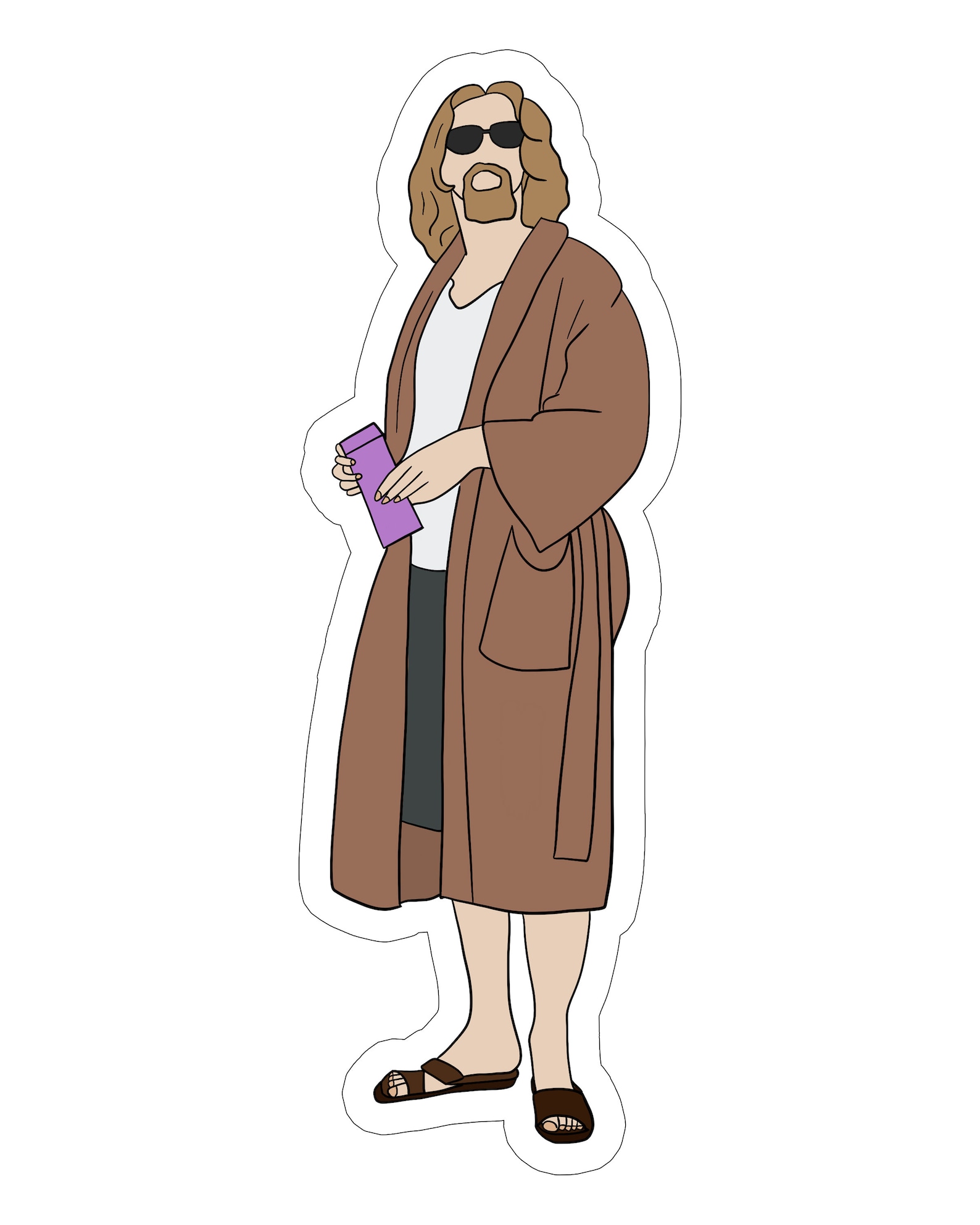 The Big Lebowski Sticker the Dude Bathrobe Bowling - Etsy