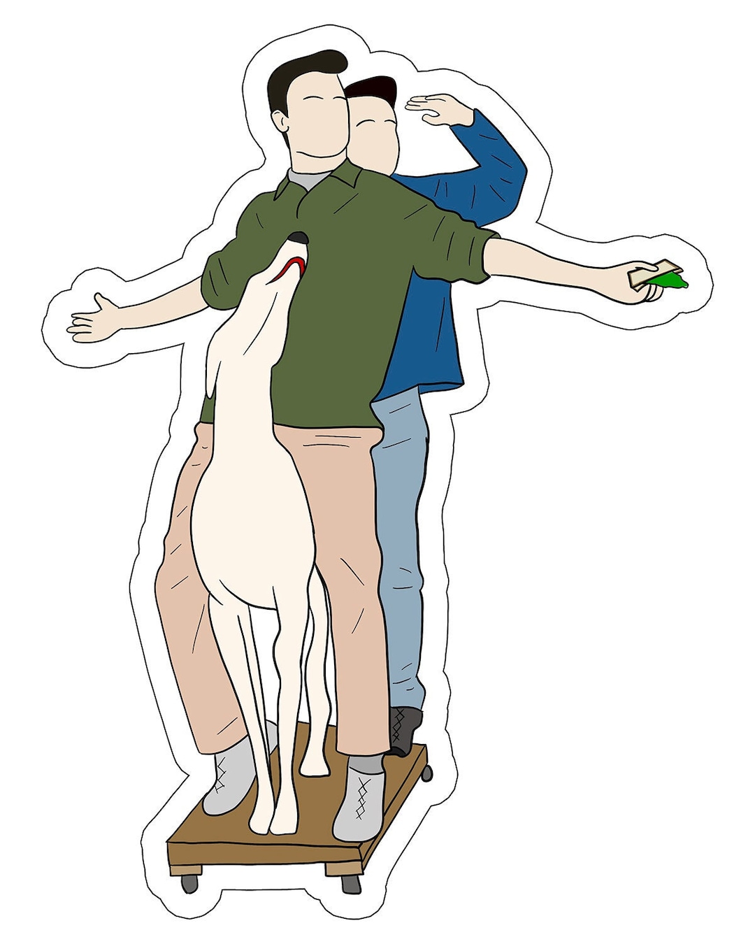 Friends Tv Show Sticker Dog Statue Sticker Ross Rachel Monica Chandler ...