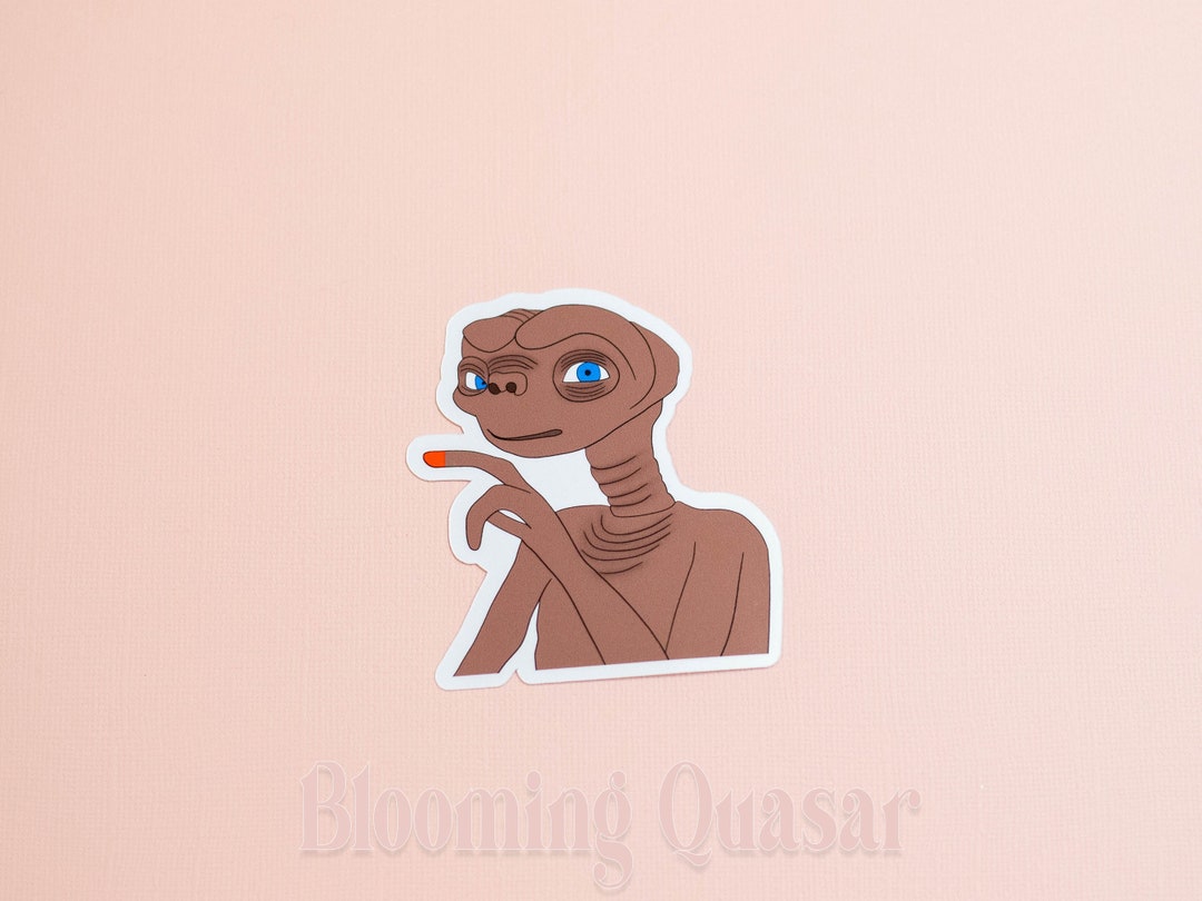 ET Movie Sticker ET With Glowing Finger Sticker Alien UFO 80's Movie ...