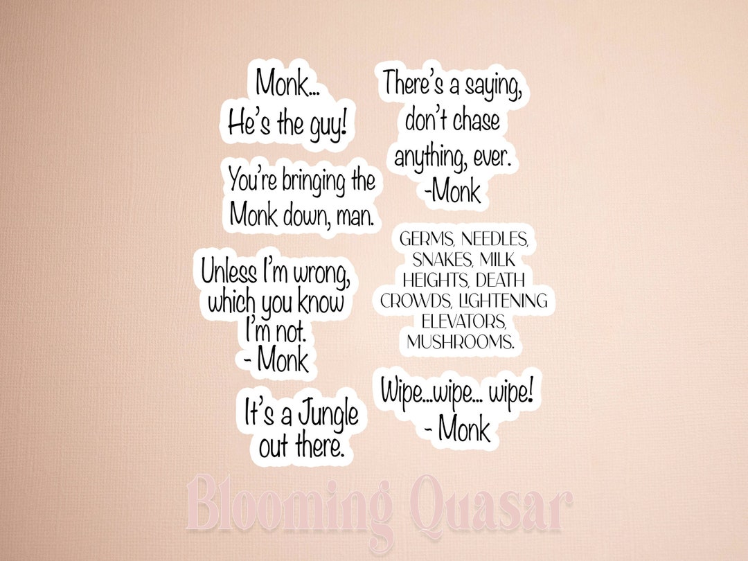 Monk Tv Show Sticker Adrian Monk Murder Show Crime Tv OCD Solving the ...