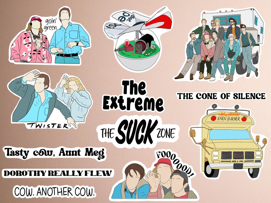 Twister Sticker Twister Sticker Pack Hand Drawn Sticker Twister Sticker ...