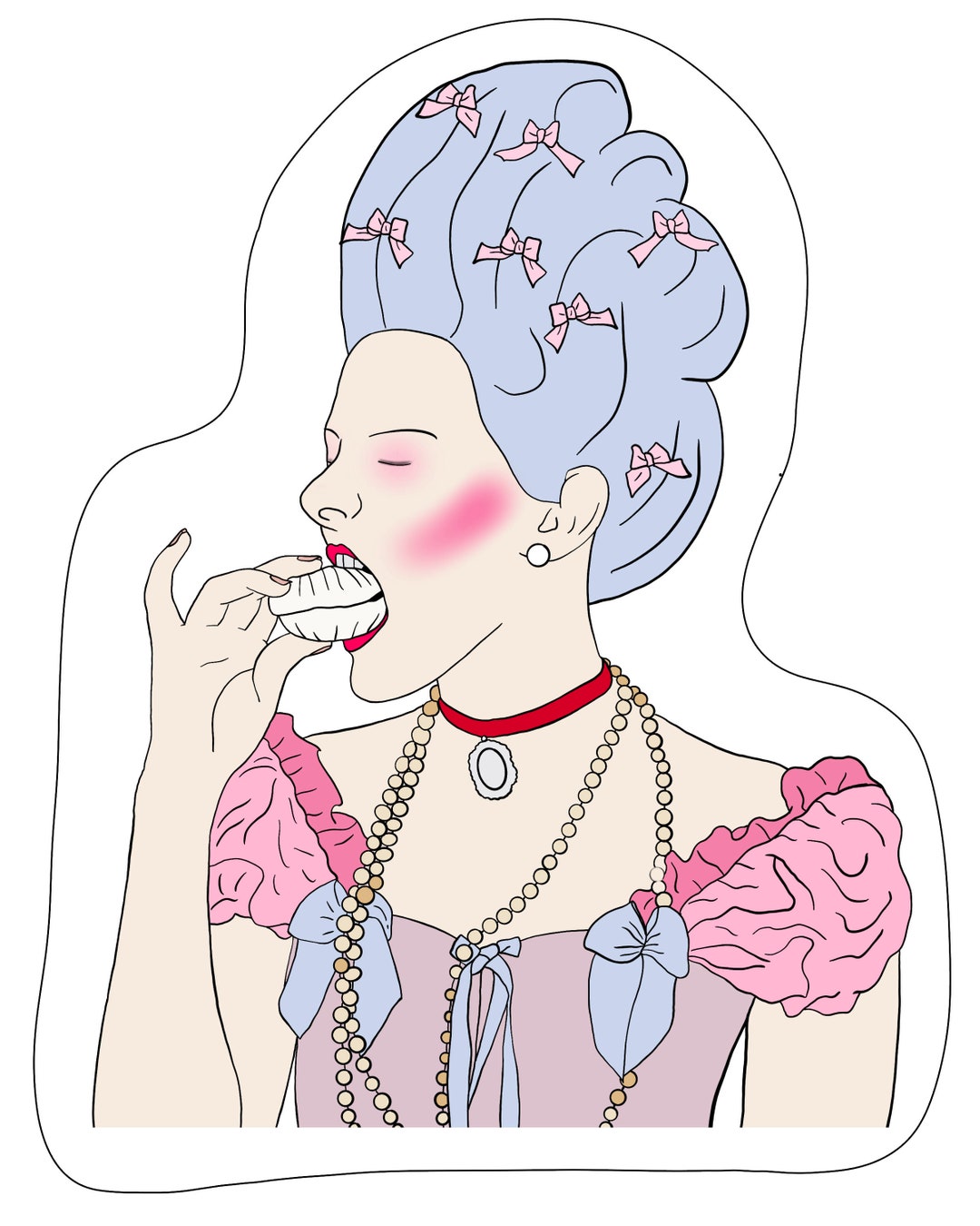 Marie Antoinette Sticker Vinyl Sticker Silly Humor Original Drawing ...