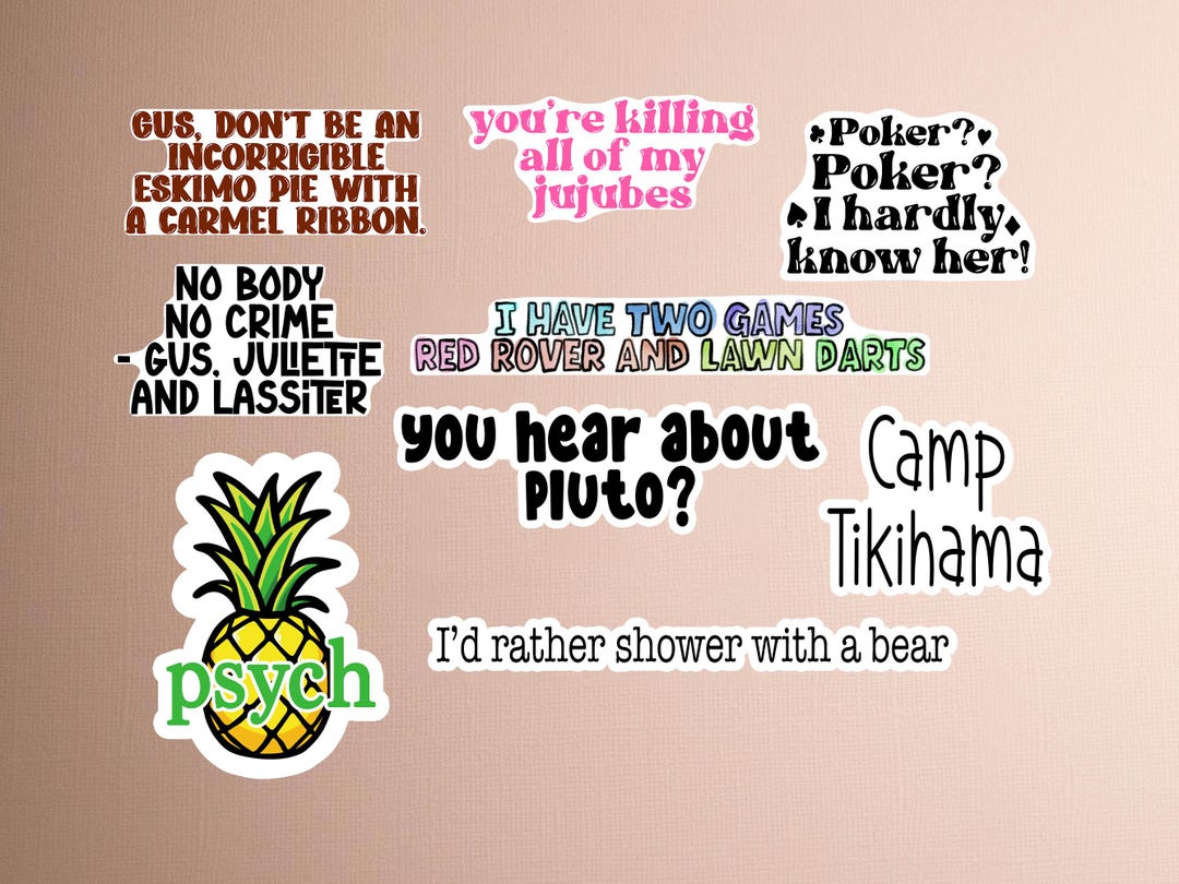 Psych Sticker Set Psych Tv Show Sticker Shawn and Gus Quotes Psych ...