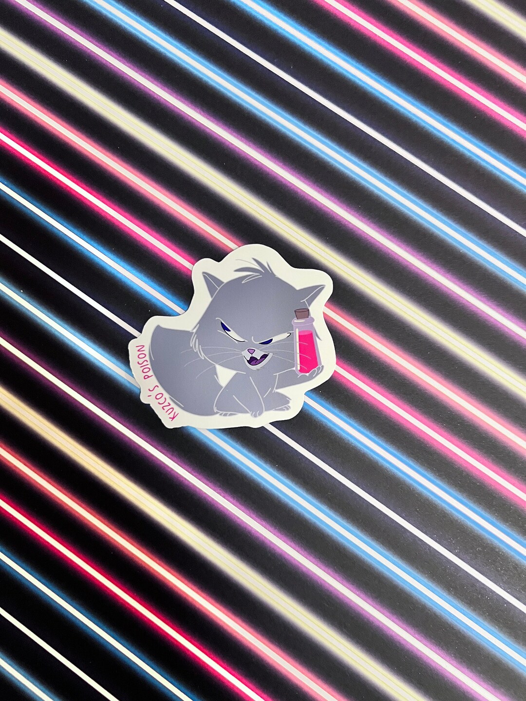 Yzma Cat Holding Poison Sticker Cartoon Cat Sticker Cats Emperor Groove ...