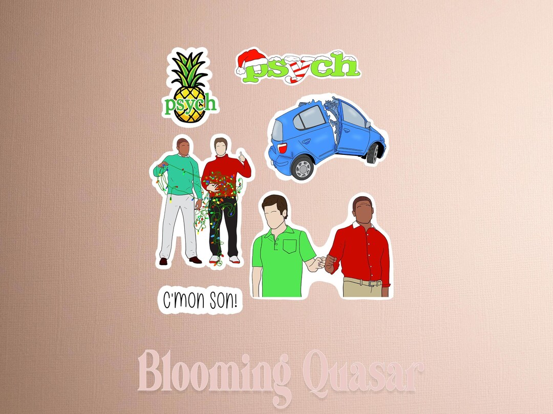 Psych Sticker Set Psych Tv Show Sticker Shawn and Gus Holiday Inspired ...