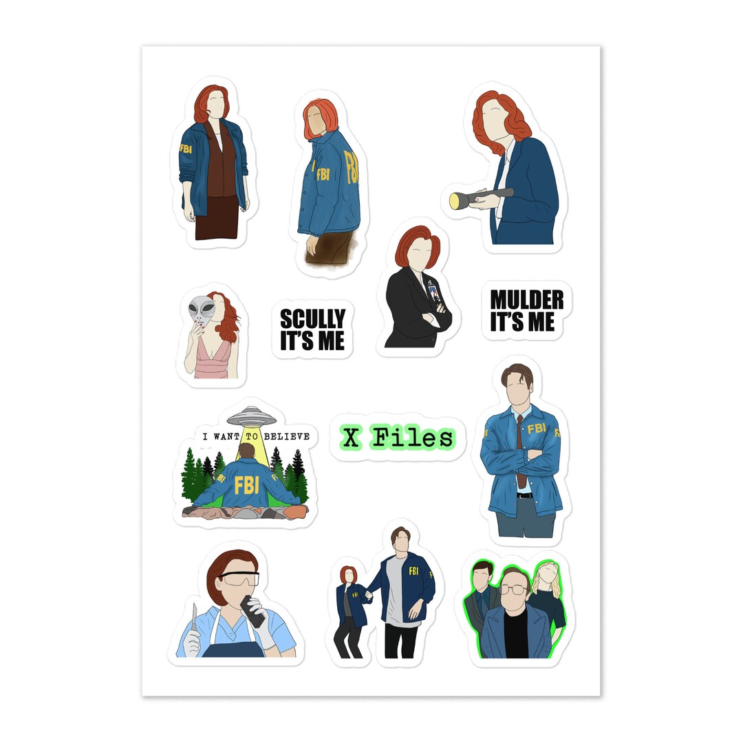 X Files Sticker Sheet Mulder Scully the X-files 90's Tv Alien UFO ...