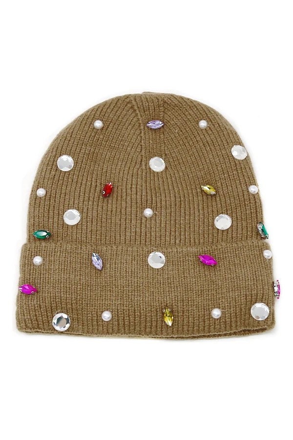 Gemstone Hat, Gemstone Embelished Hat, Glam Knit Hat, Winter Beanie - Etsy
