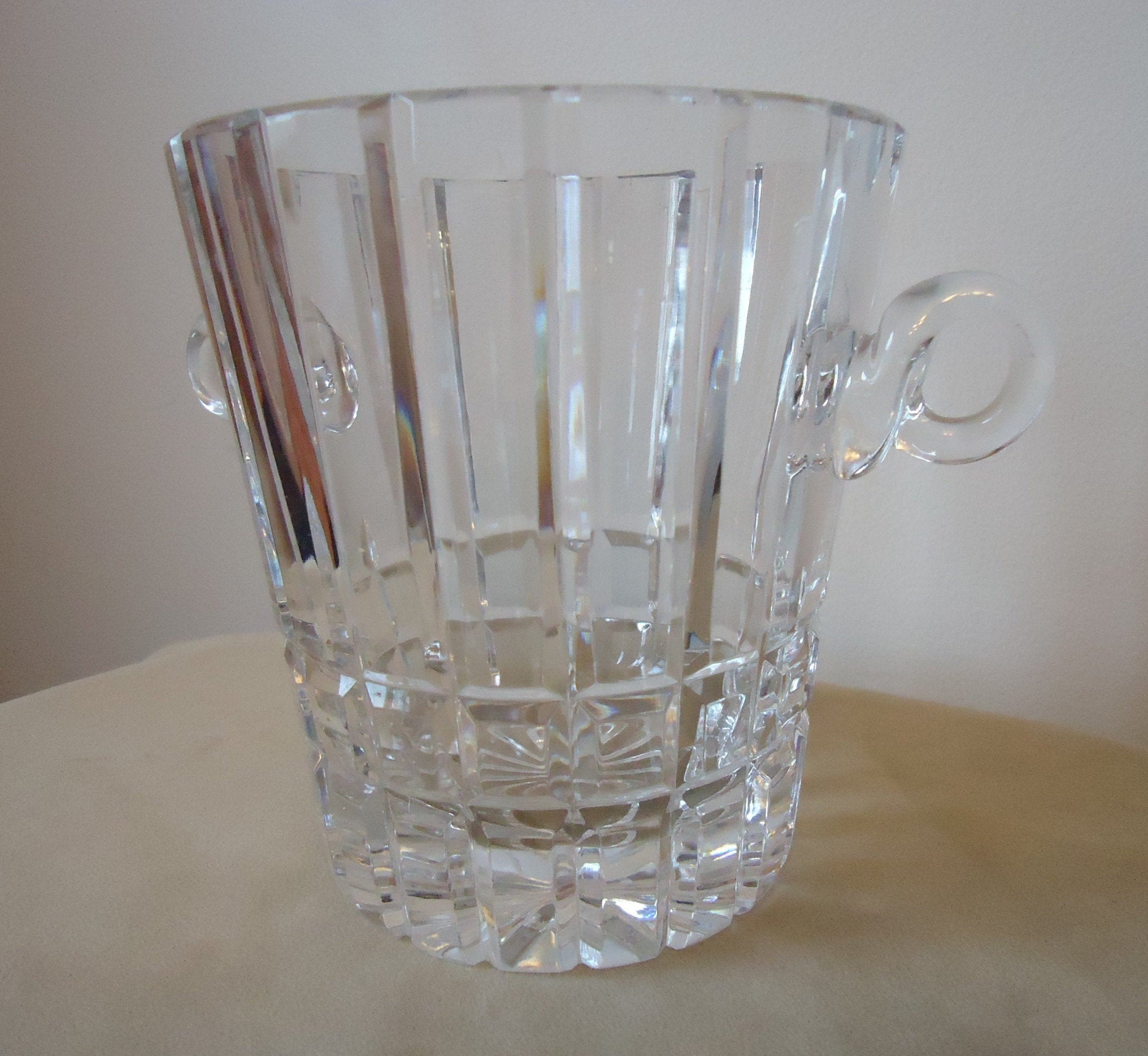 Heavy Lead Crystal Ice Bucket with 2 Handles for Elegant Table | Etsy