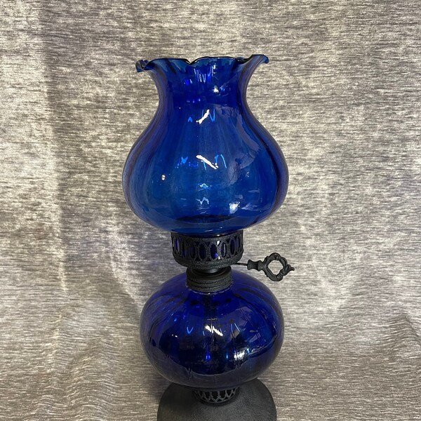 Cobalt Blue Oil Lamp - Etsy