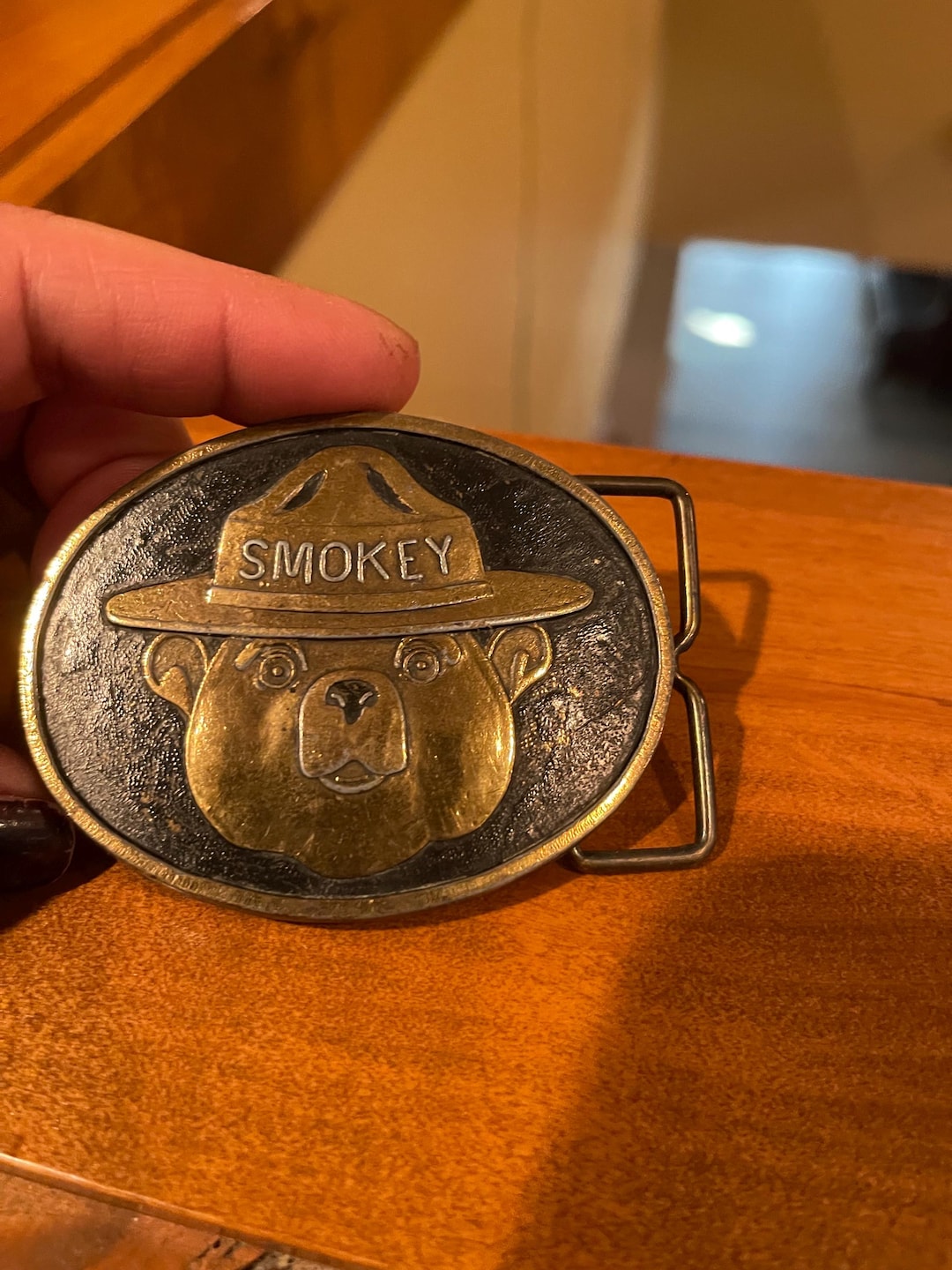Vintage Brass Smokey the Bear Belt Buckle - Etsy