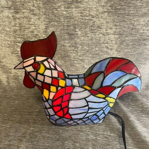 Stained Glass Chicken Lamp - Etsy