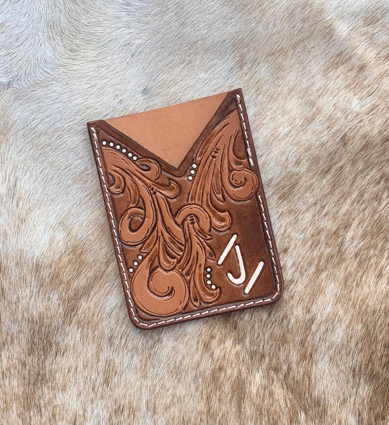 Custom Tooled Phone Card Wallet - Etsy