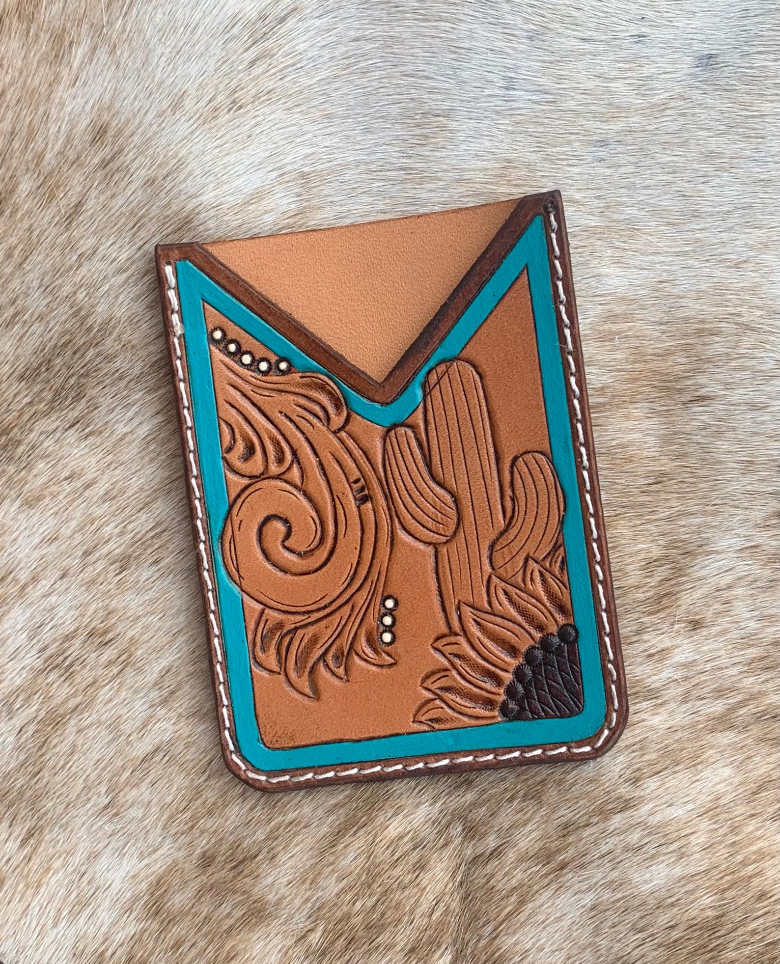 Custom Tooled Phone Card Wallet - Etsy
