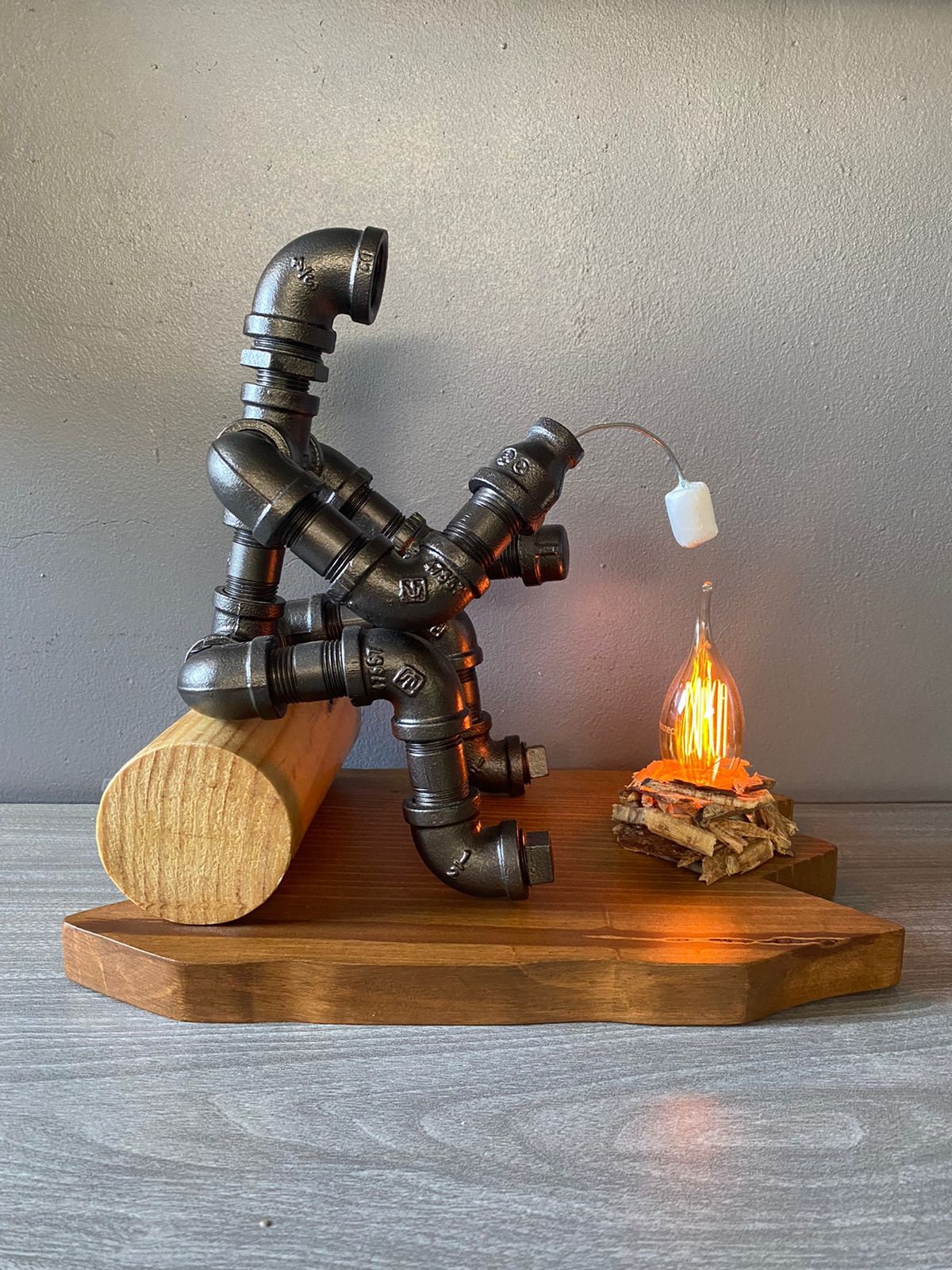 Bombonero Lamp / Steampunk Robot Lamp / Industrial Lighting / Desk Lamp ...
