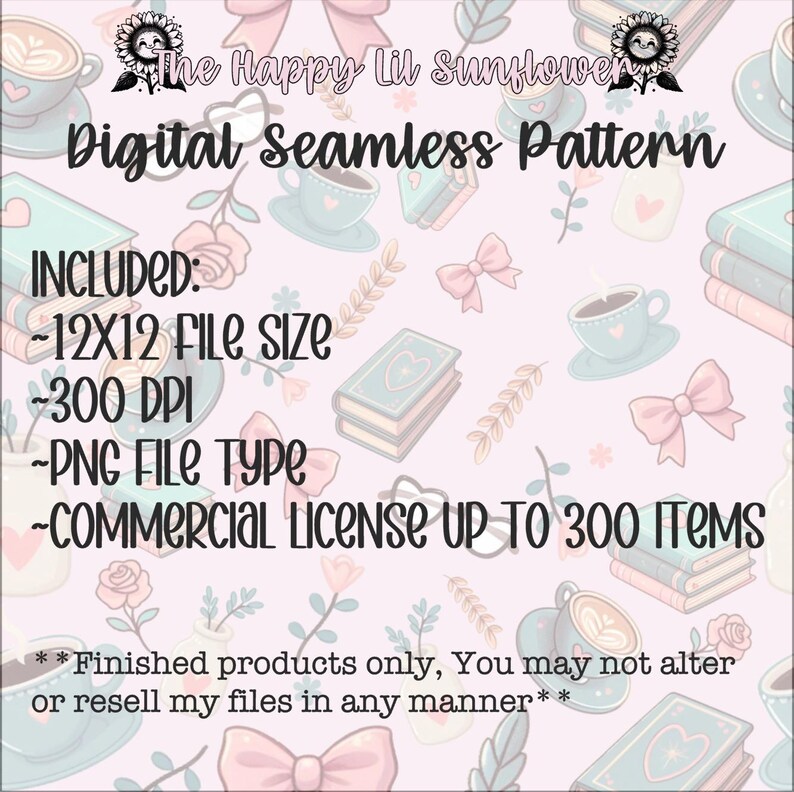 Coquette Books Daisies Seamless Pattern PNG, Hand Drawn Repeating ...