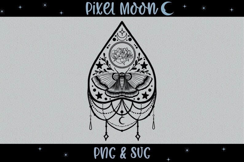 Floral Moth Ouija Board Cursor SVG Cut File, Celestial - Etsy