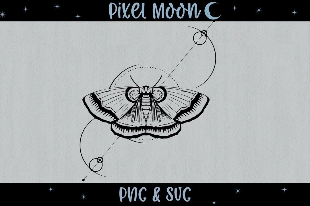 Celestial Moth SVG Cut File Wicca Wiccan. Hand Drawn Moth - Etsy
