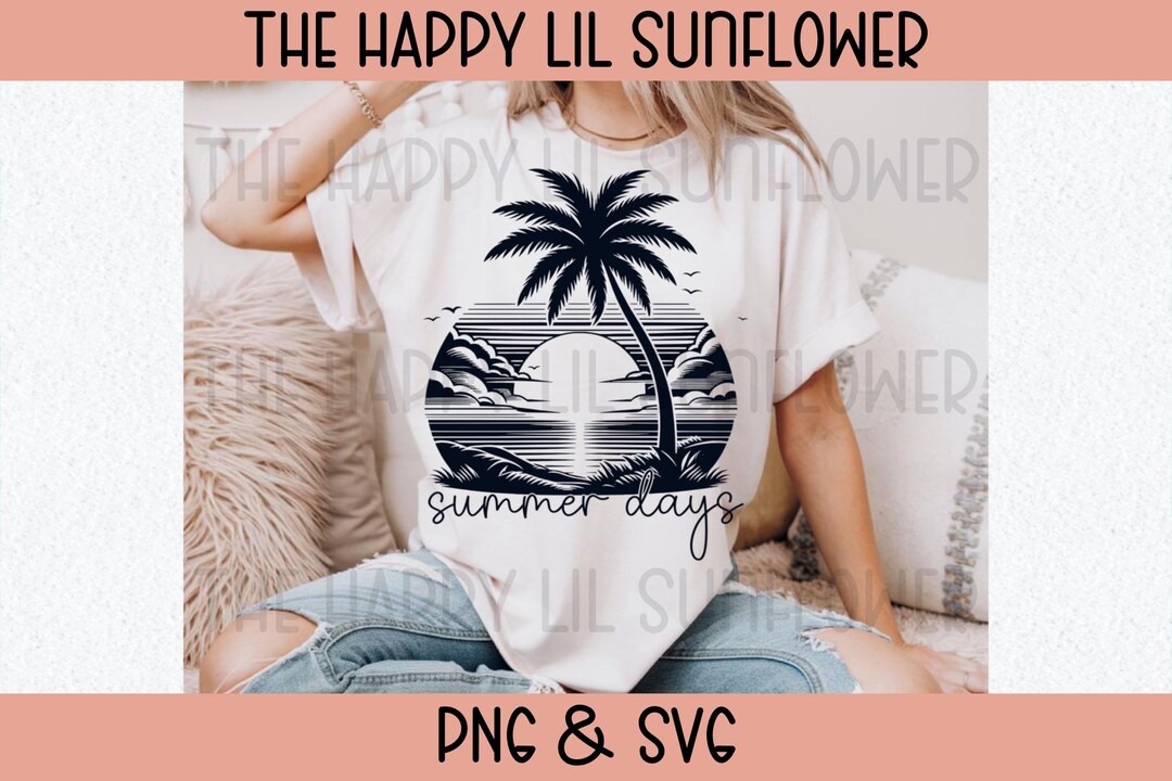 Summer Days SVG, Palm Tree Sunset (PNG, SVG) - Etsy