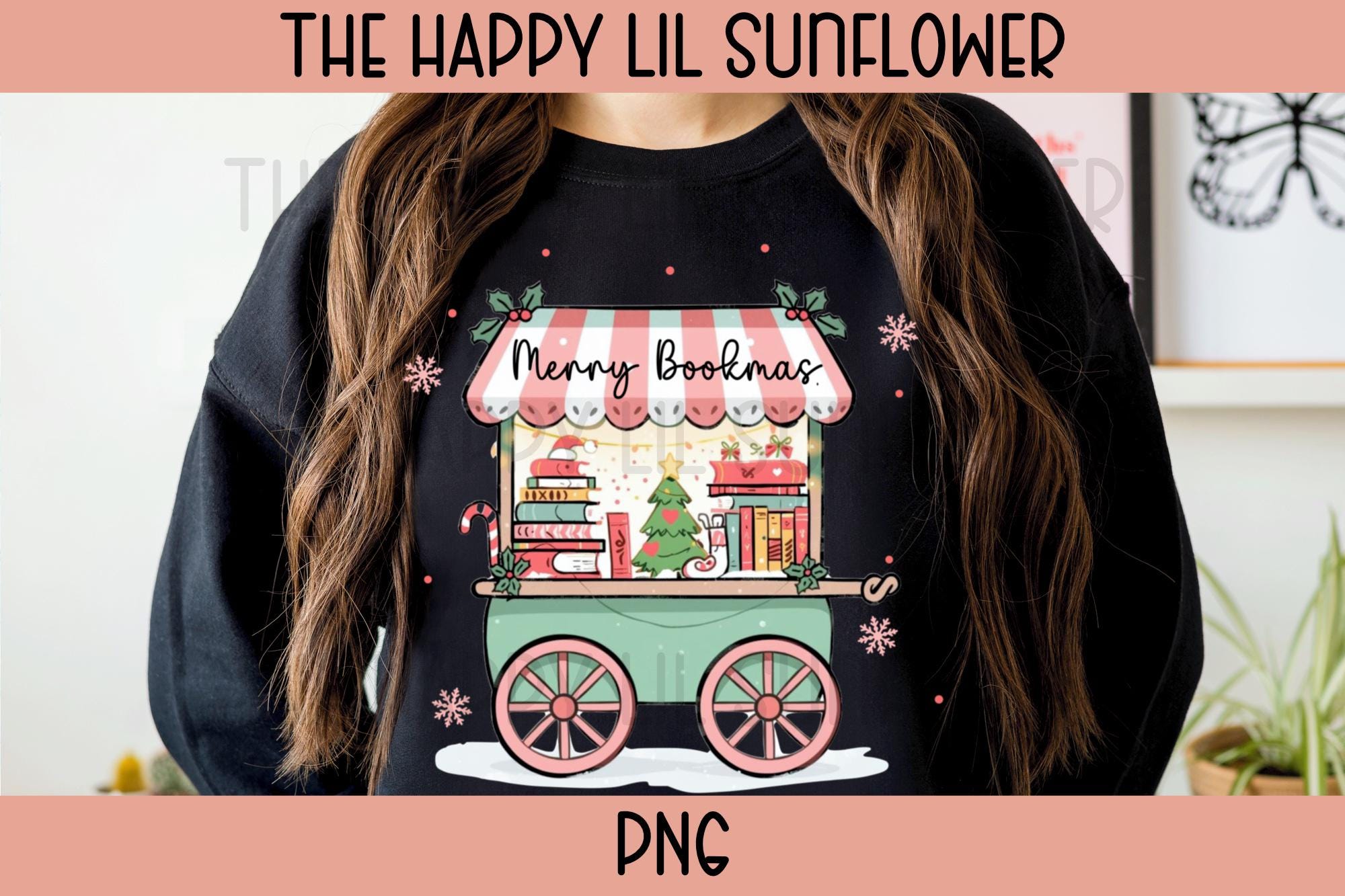 Christmas Book Cart PNG, Bookish Reader Design (digital Download) - Etsy