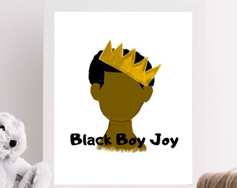 Black Boy Joy Digital Print Download Children Kids Play | Etsy